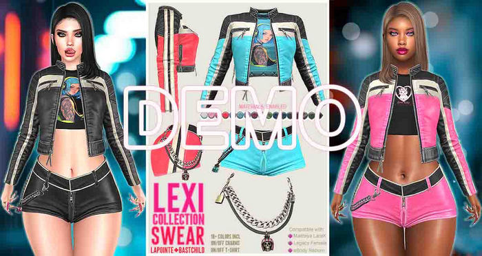 Second Life Marketplace Leather Jacket Lexi Fatpack Demo
